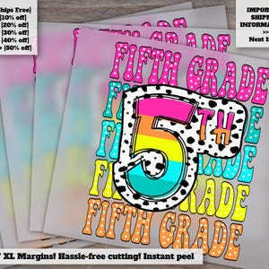 5th Grade Back to School Art | Stacked 5th Grade Design for Waterslide ...