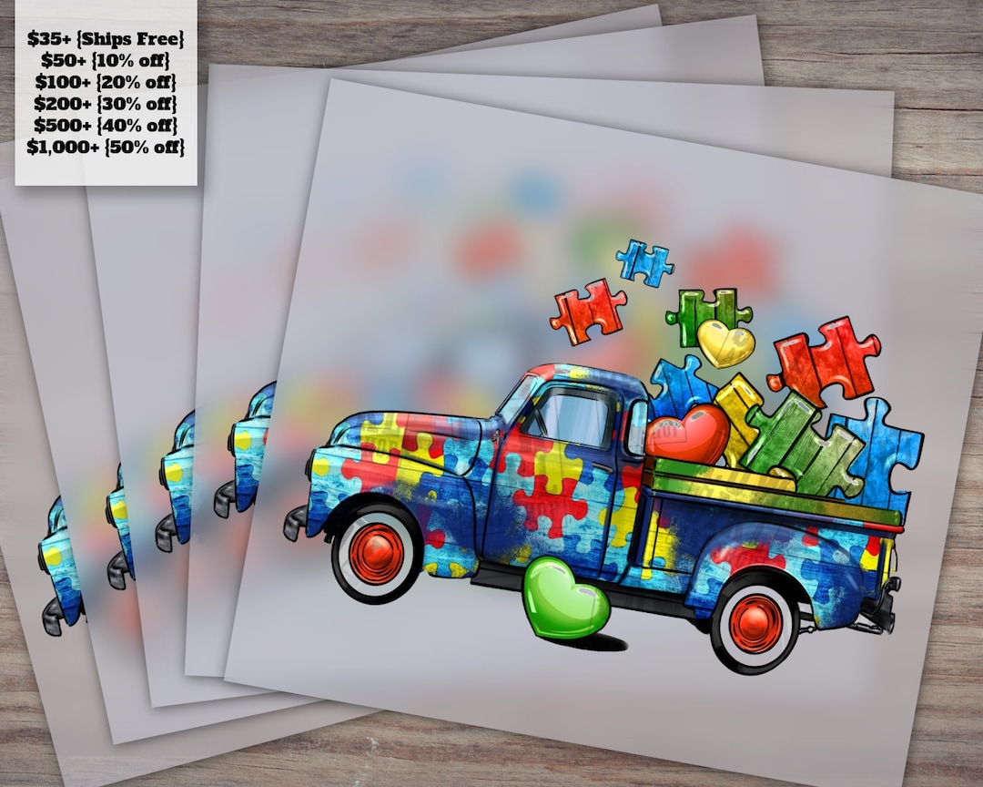 Autism Awareness Truck Design, Ready to Press Autism Life Image, Heat ...