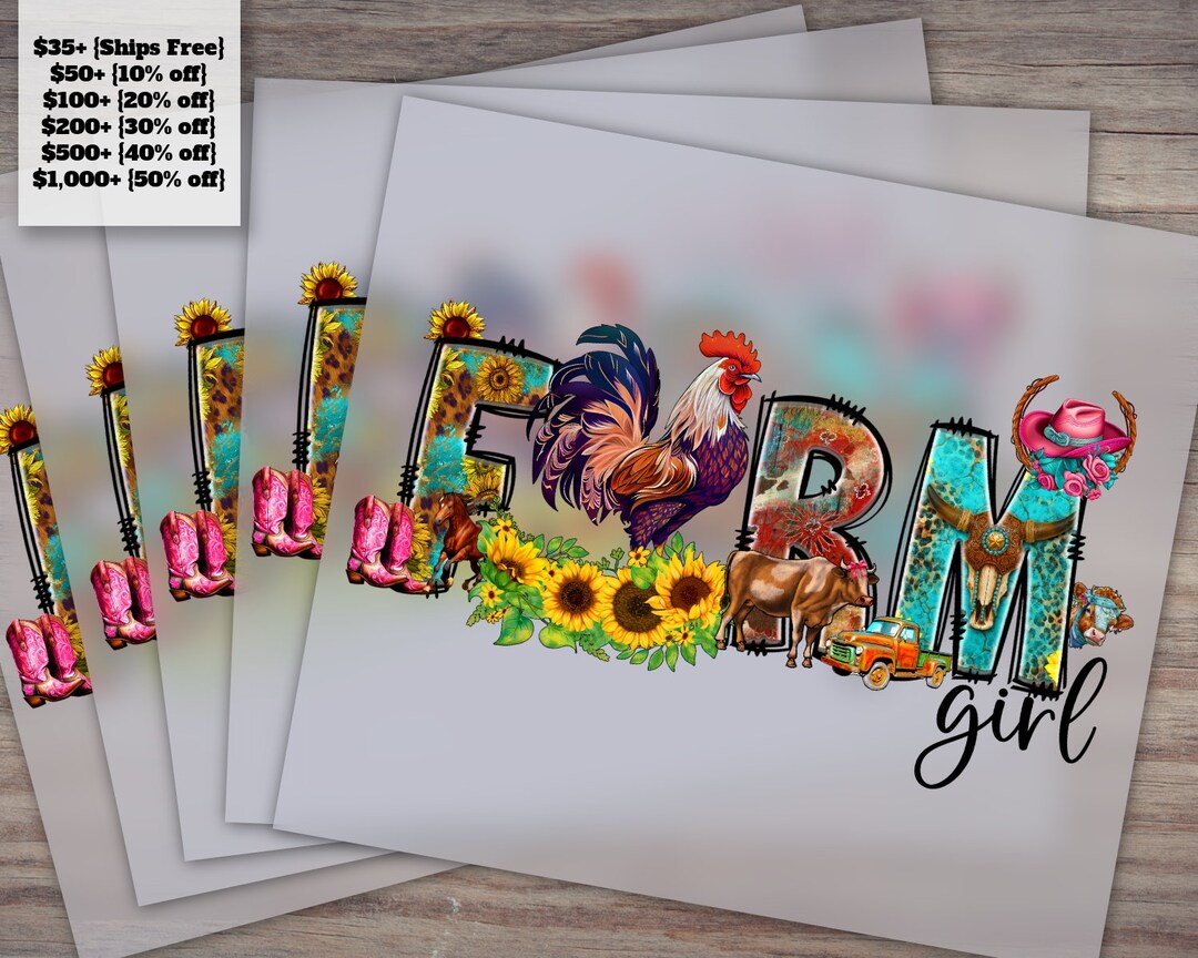 Farm Girl and Rooster Designs, Leopard Cowhide and Sunflower Art, Farm ...