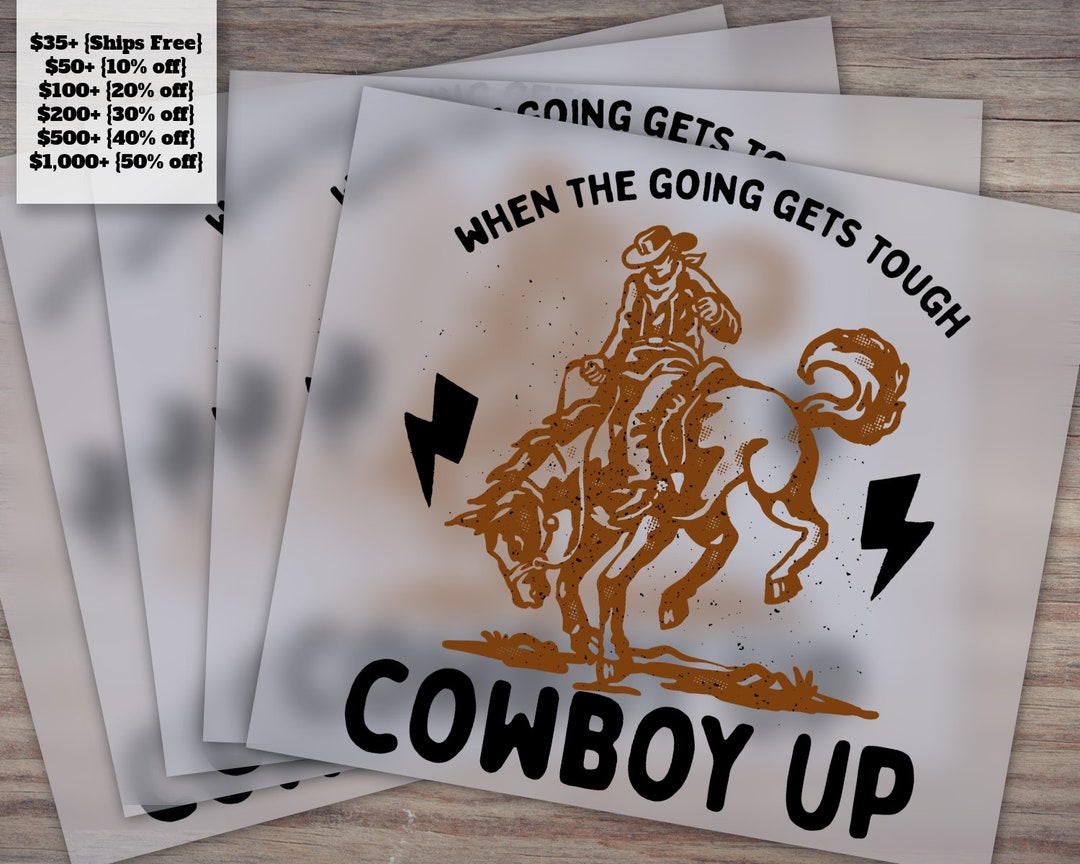 Western Cowboy Design Tough Lightning Bolts, Heat Transfer, Ready-to ...