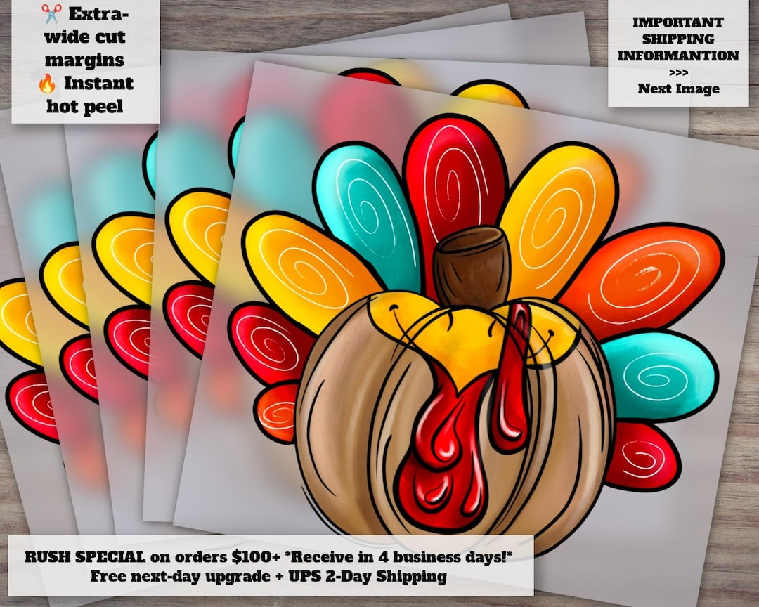 Fall Turkey Pumpkin Design | Thanksgiving Turkey Gift | Ready to Press ...