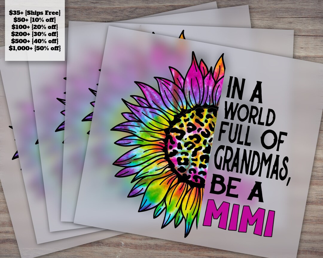 Be A Mimi Unique Leopard Tie-dye Design, Mother's Day Heat Transfer ...