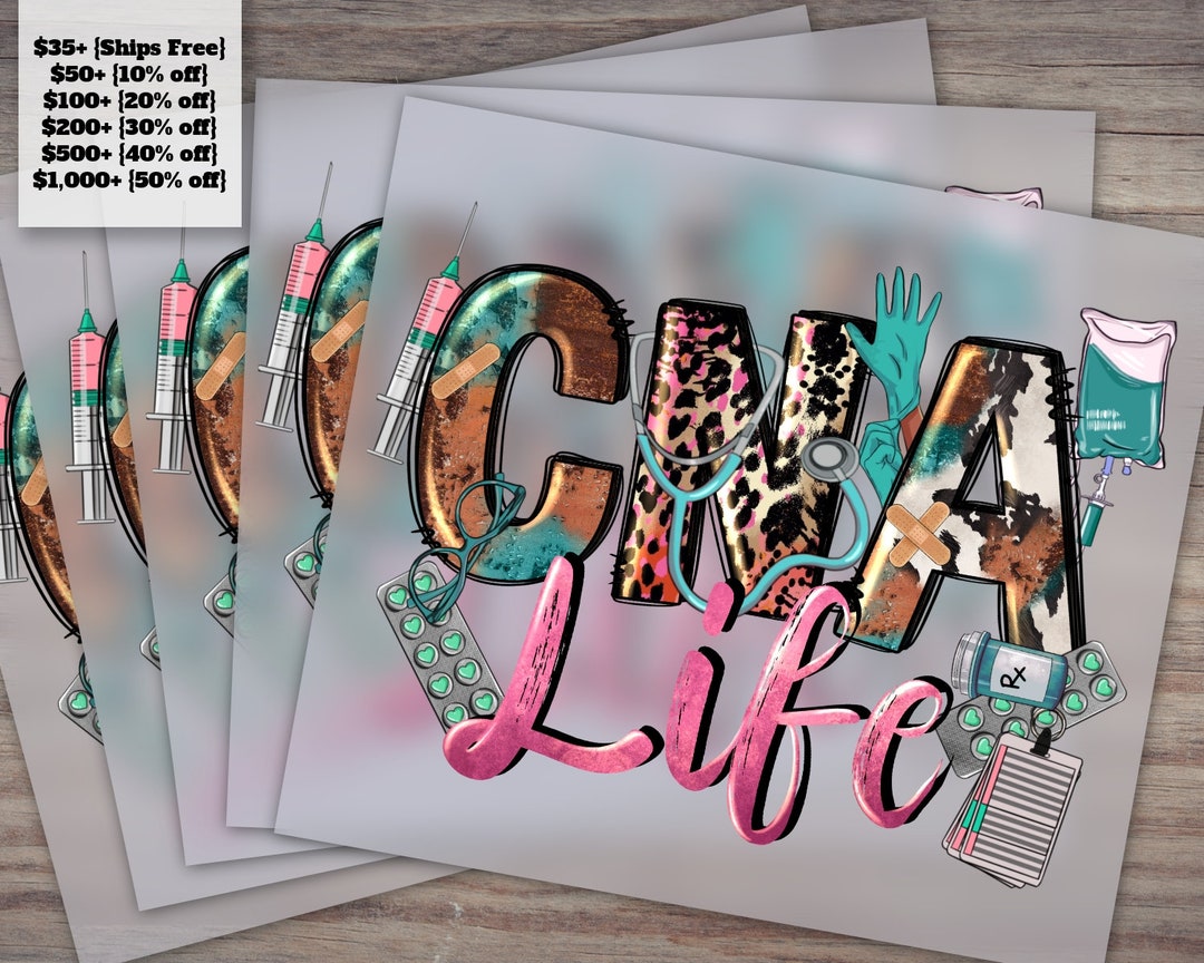 CNA Certified Nursing Assistant Design, Nurse Life Art, Heat Transfer ...