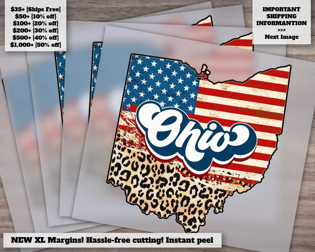 Retro Leopard 4th of July Ohio State Patriotic Shirt Design | Ready to ...