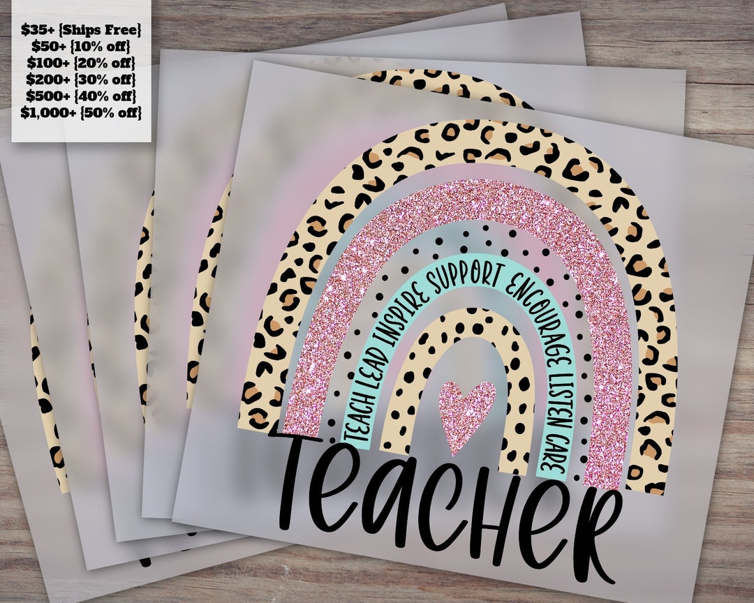 Custom Teacher Shirt Designs Using DTF Transfer, Sublimation, Leopard ...