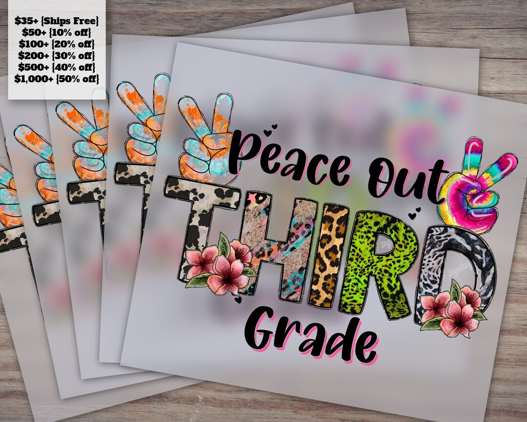Peace Out 3rd Grade: Last Day of School, Graduation, Teacher, Western ...