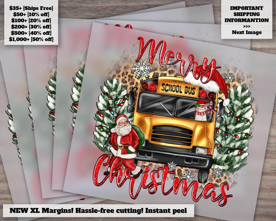 Merry Christmas School Bus Design Ready to Press | Back to School ...