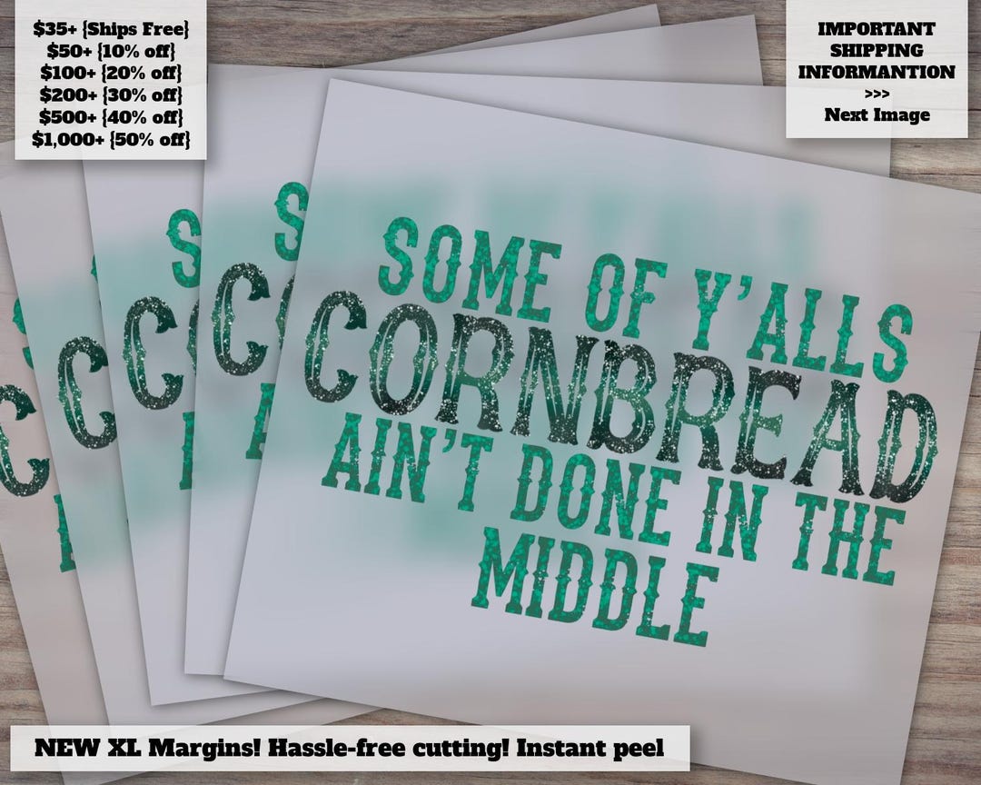 Cornbread, Digital Transfer Dtf, Funny Sayings, Ready to Press Transfer ...
