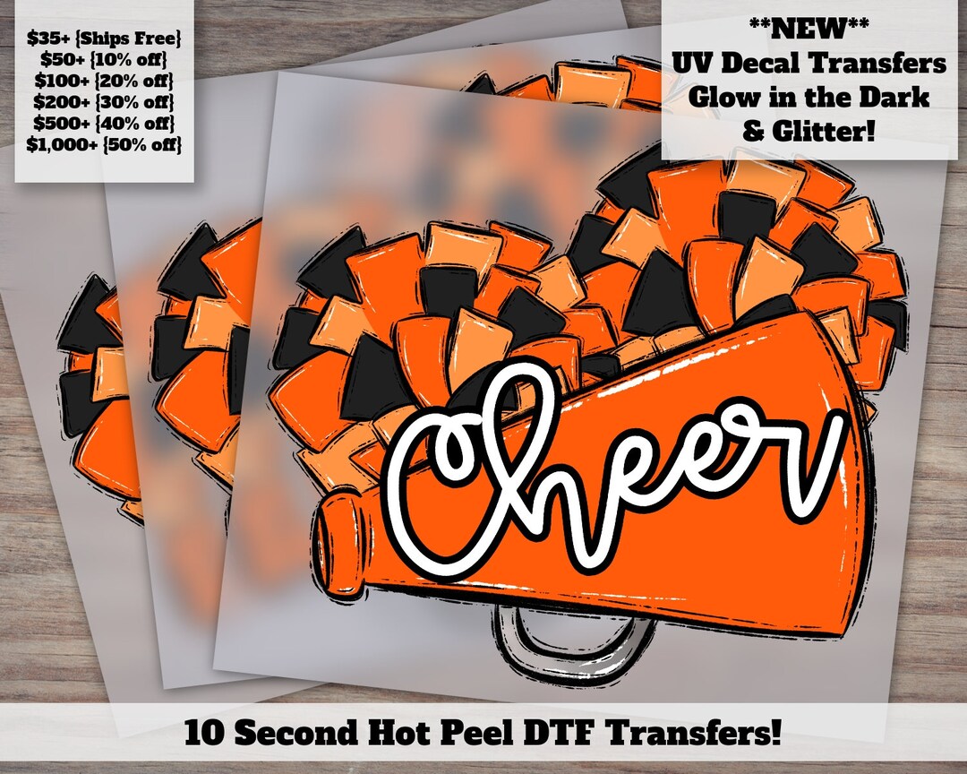 Orange and Black Cheerleading Designs Ready to Press, Heat Transfer ...
