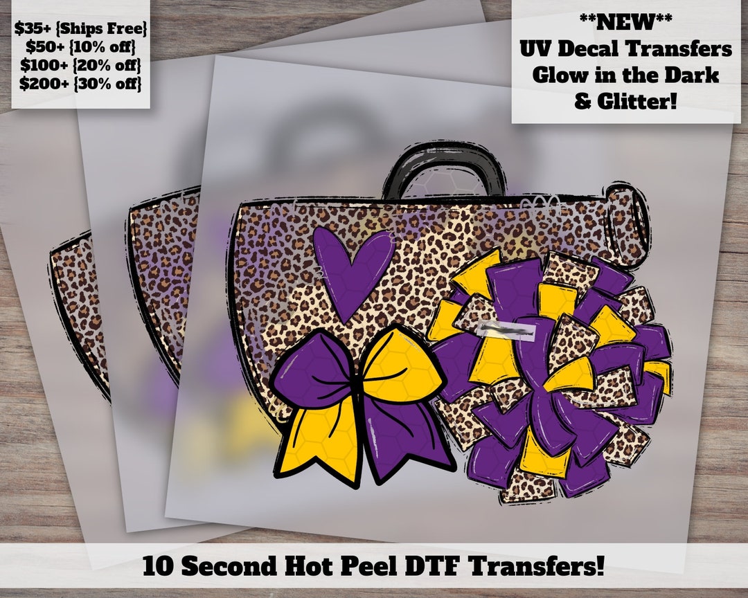 Purple and Gold Cheetah Print Cheerleading Design Ready to - Etsy