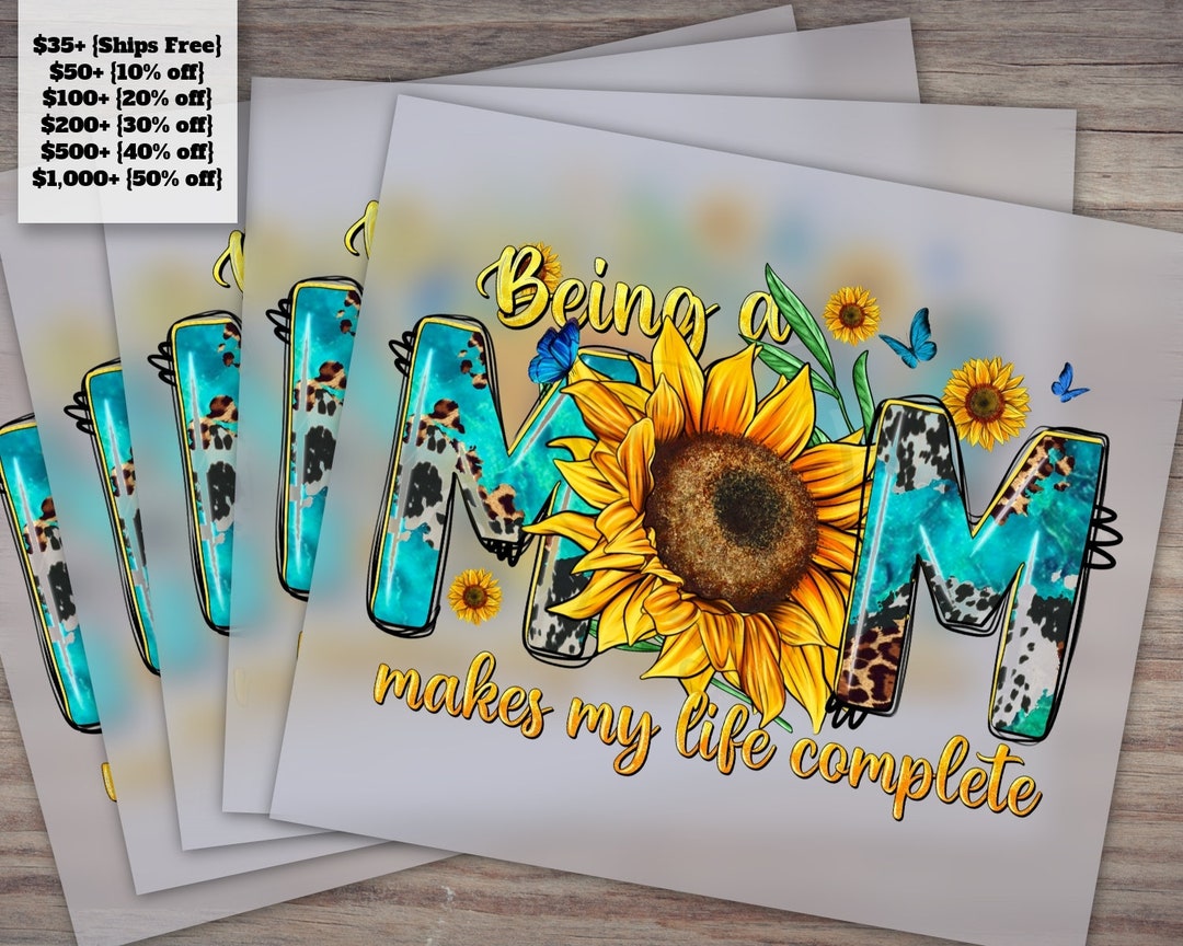 Mom Life Sunflower Western Design Mother's Day Ready to Press Heat ...