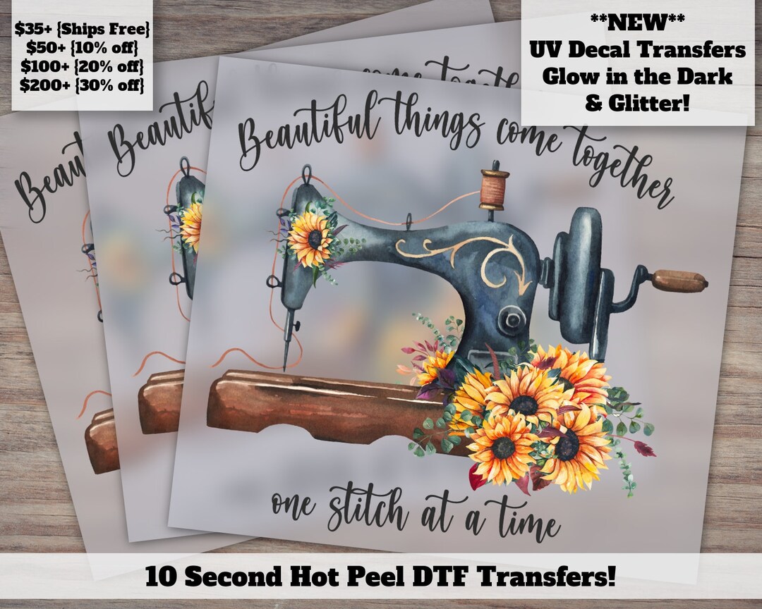Beautiful Sunflower Sewing Machine DTF Prints for Shirts: - Etsy