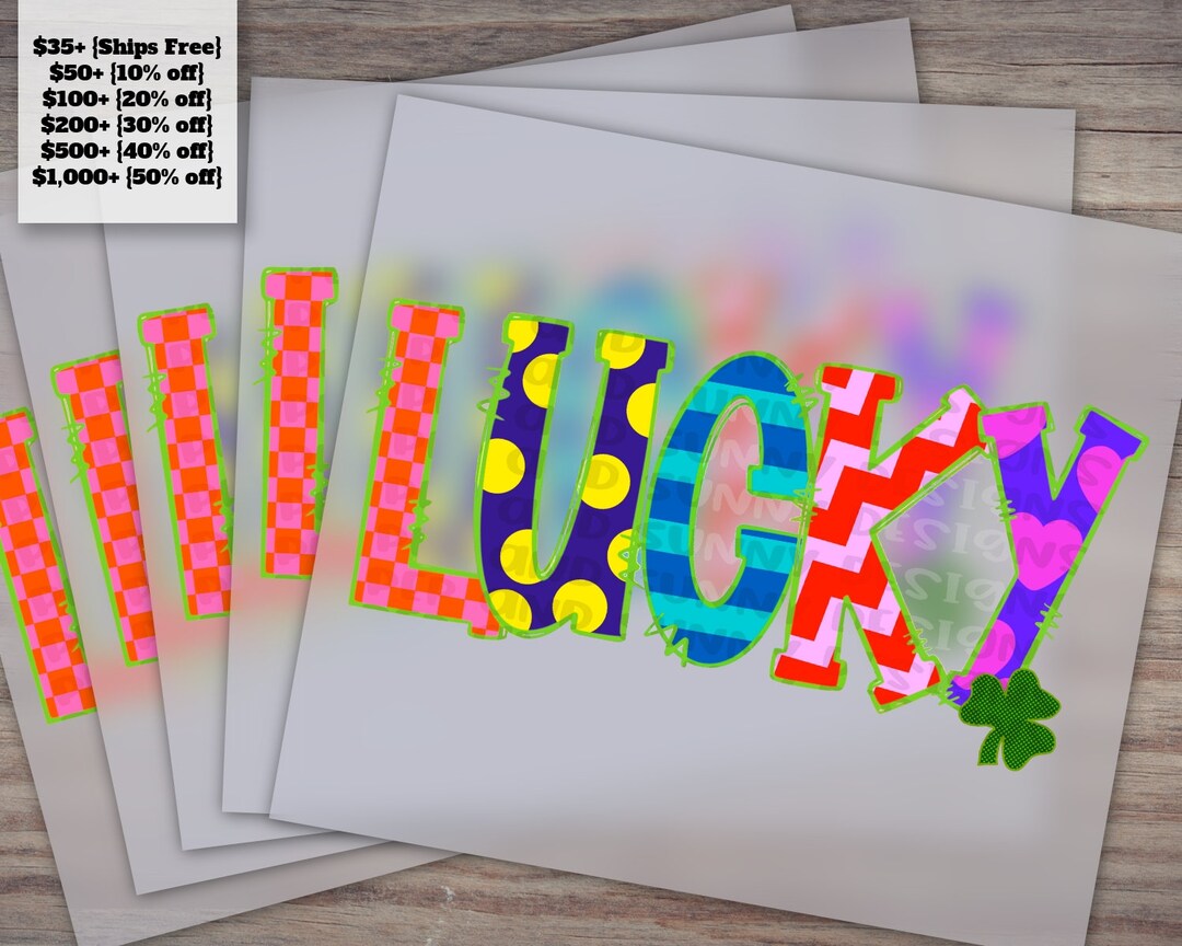 St Patrick's Day Lucky Word Art Vibrant Patterns, Ready for Heat ...