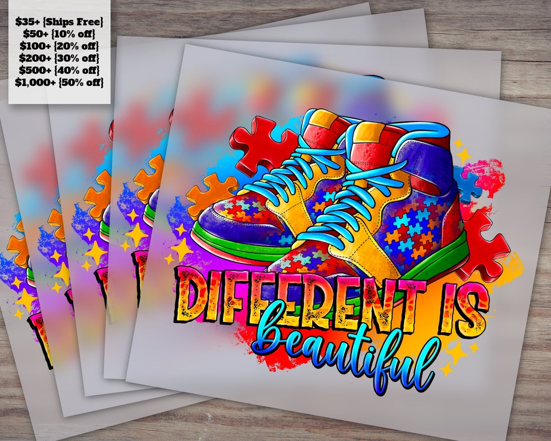 Autism Awareness Sneaker Design Ready to Press Heat Transfer, Different ...