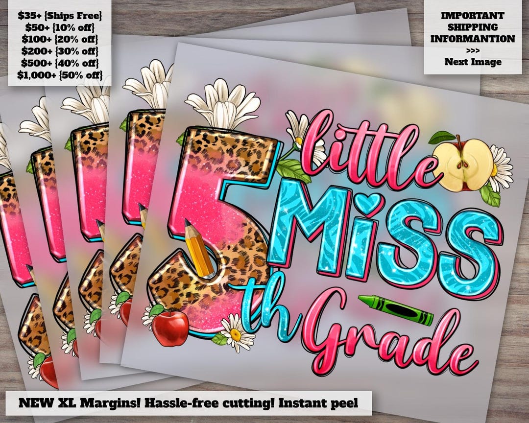 5th Grade Graduation Heat Transfer Design, Back to School Ready to ...