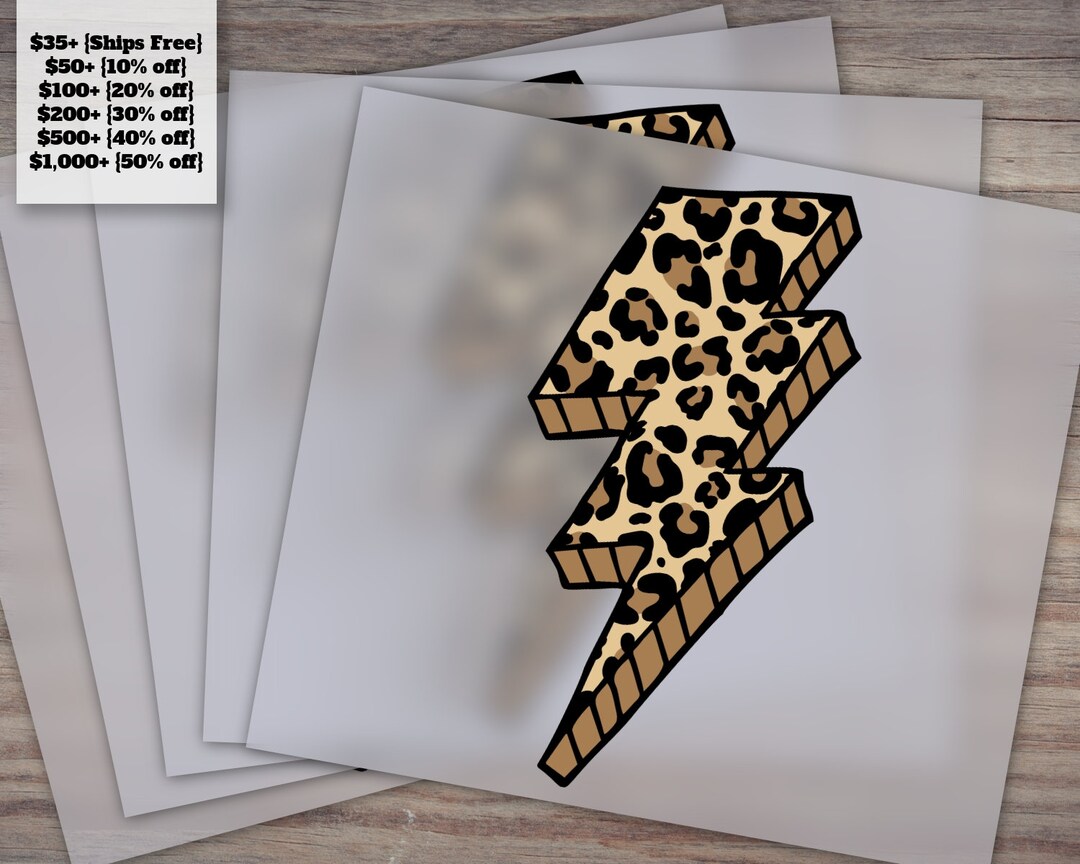 Leopard Print Lightning Bolt Dtf, Digital Transfer Transfer, Leopard ...