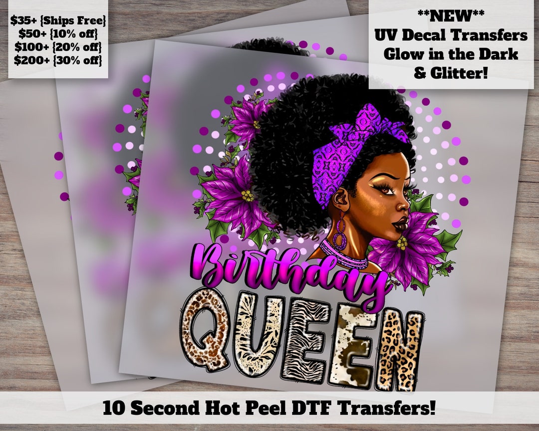 Queen Birthday Design Black Woman Birthday Girl Art Ready to - Etsy