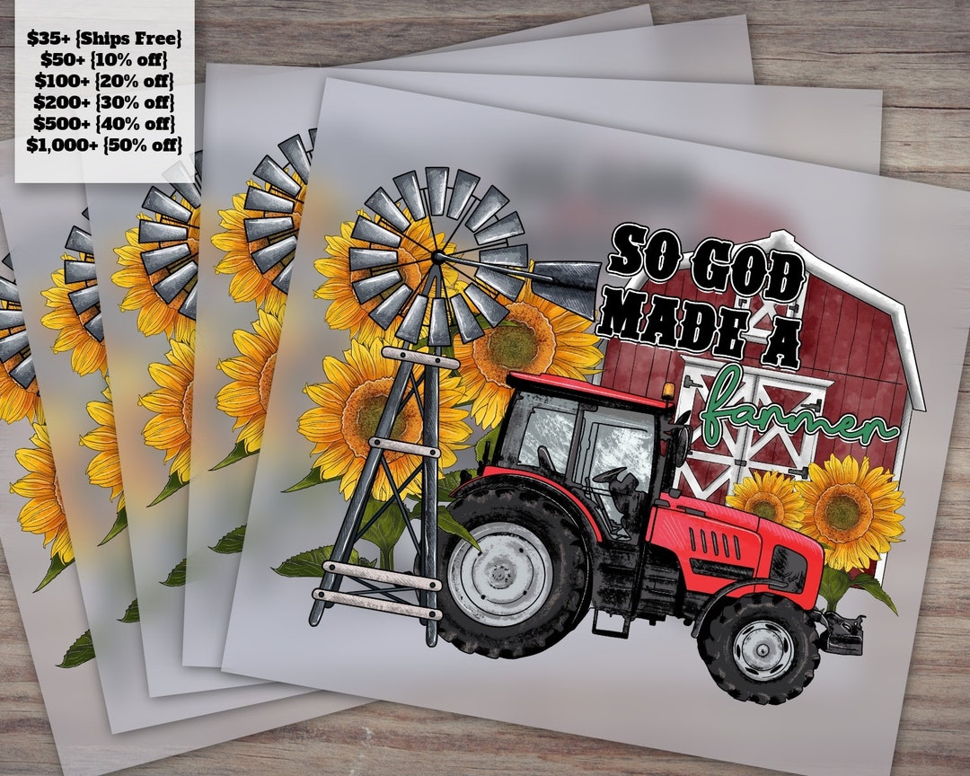God Made a Farmer: Tractor, Windmill, Sunflower Farmlife Ready to Press ...