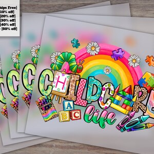 Childcare and Kindergarten Life Sublimation Designs, Kids Equipment ...