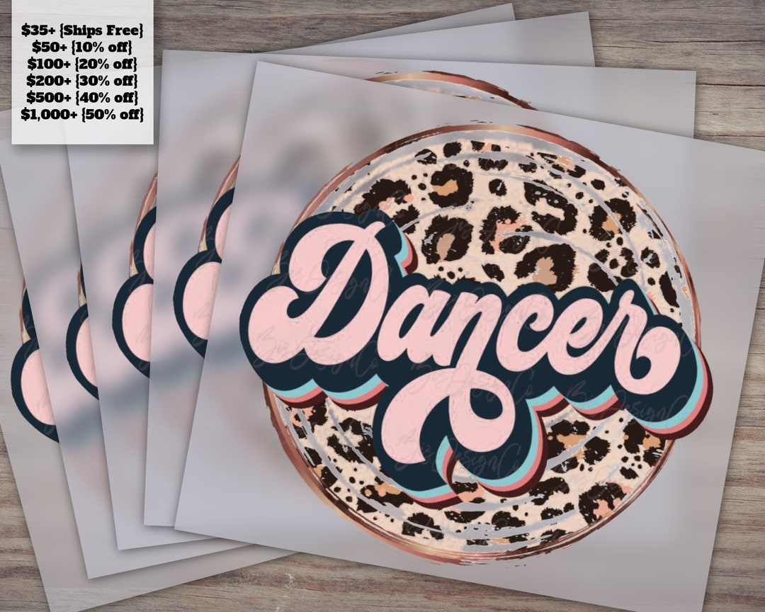 Retro Pink Leopard Dancer Design for Team T-shirts, Distressed Look ...
