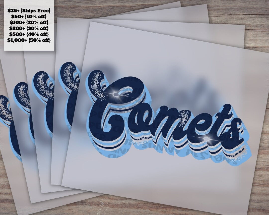 Retro Comets Design Ready to Press Heat Transfer DTF Vintage Heat ...