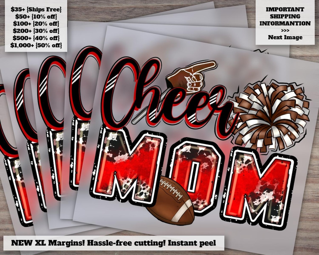 Cheer Mom American Football Design for Heat Transfer, DTF, Ready-to ...