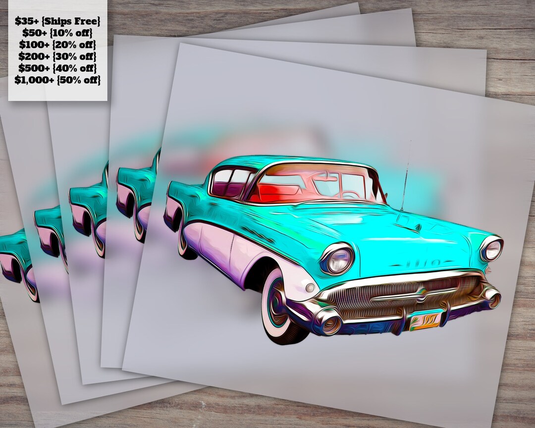 Ready to Press: 1950s Classic Car DTF Print, Transfer and Sublimation ...
