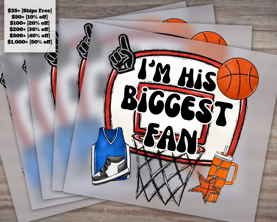 His Biggest Fan: Proud Basketball Mom Heat Transfer, Ready to Press ...
