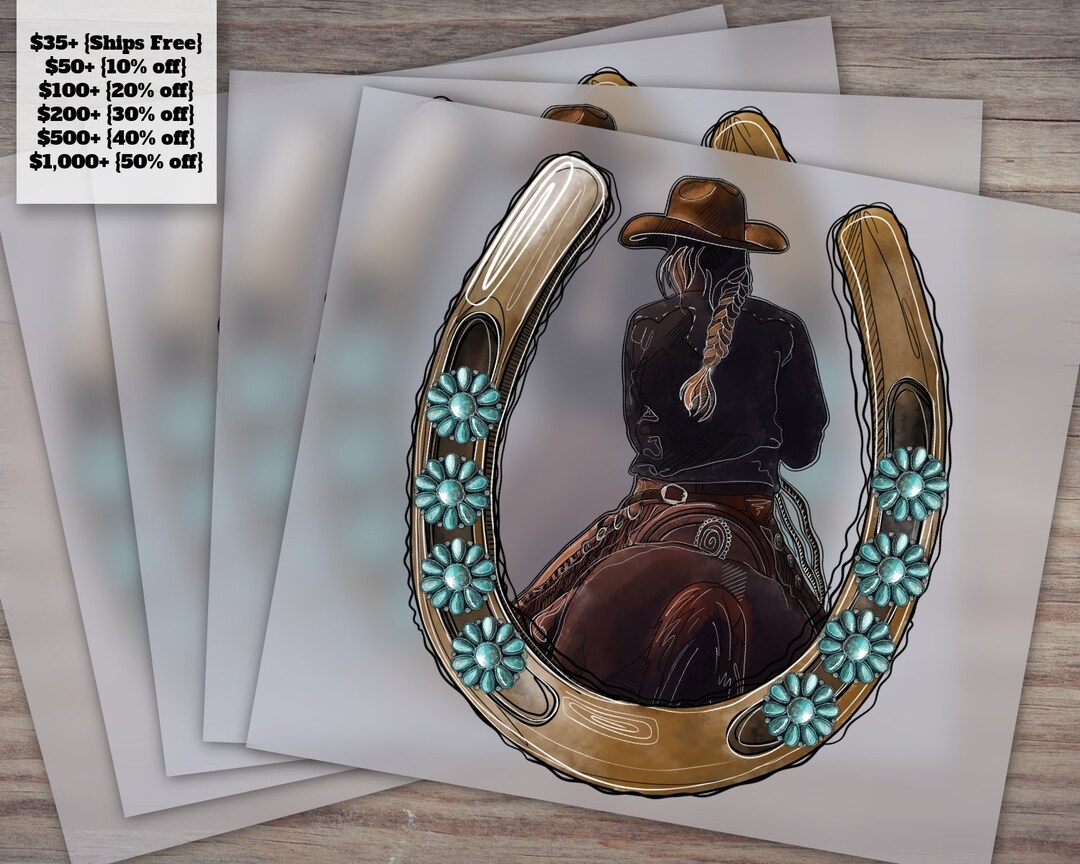 Cowgirl Horseshoe Dtf, Rodeo Digital Transfer Prints, Rodeo Mom Dtf ...