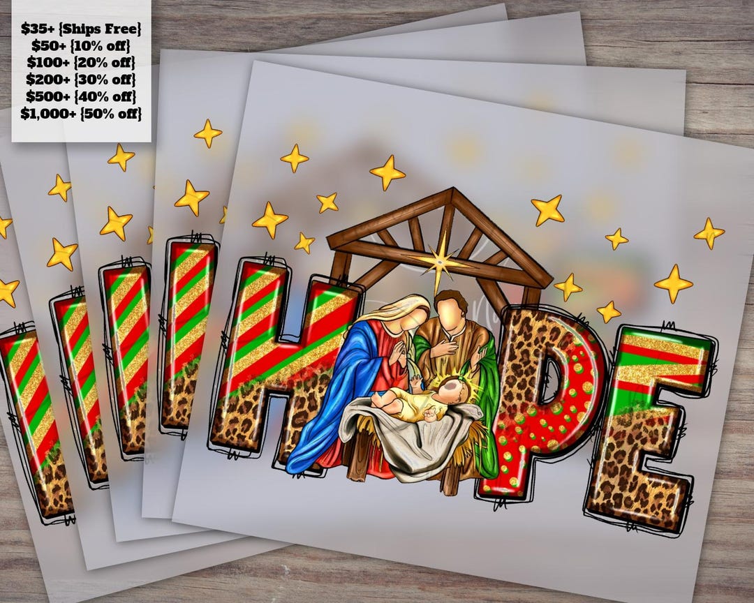 Nativity Baby Jesus Christmas Design Christian Heat Transfer DTF Ready ...
