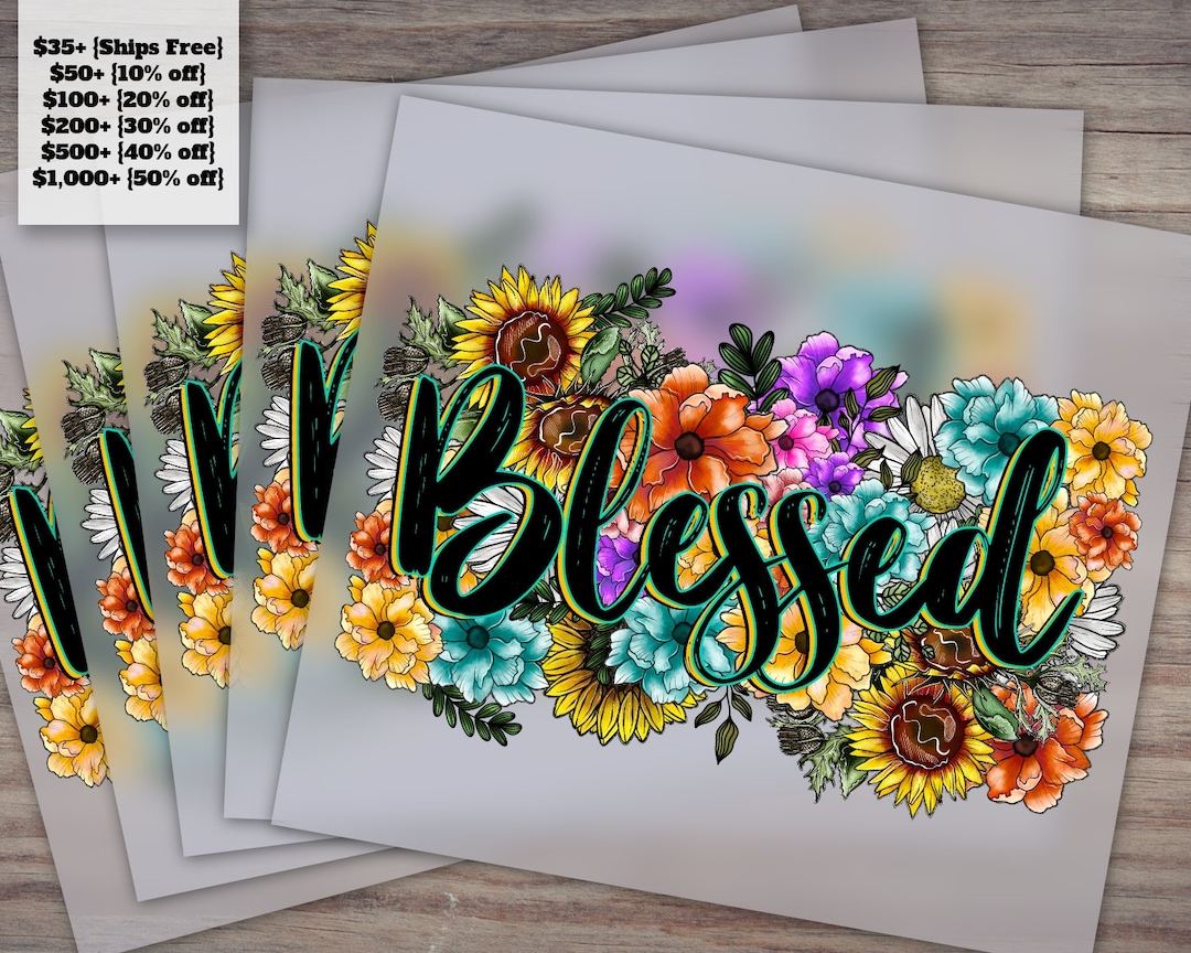 Blessed Dtf, Sunflower Dtf, Flower Dtf, Western, Flower Print, Digital ...