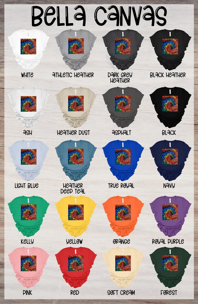 Rainbow Leopard Tie Dye Design - Instant Heat Transfer and DTF - Ready ...