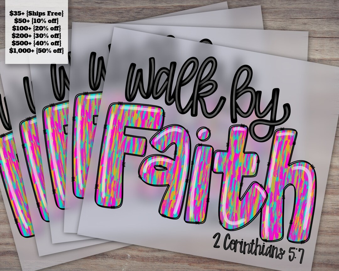 Hand-drawn Faith Design Summer Jesus Walk by Faith Christian Heat ...