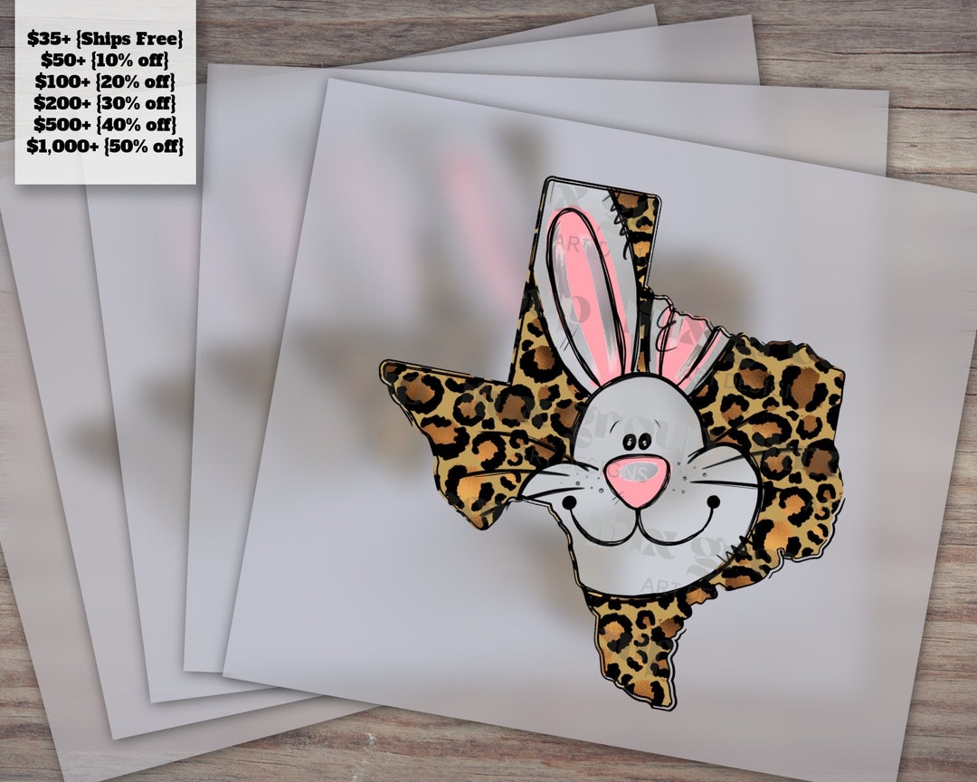 Texas Easter Bunny Leopard Heat Transfer Design Ready to Press, DTF ...
