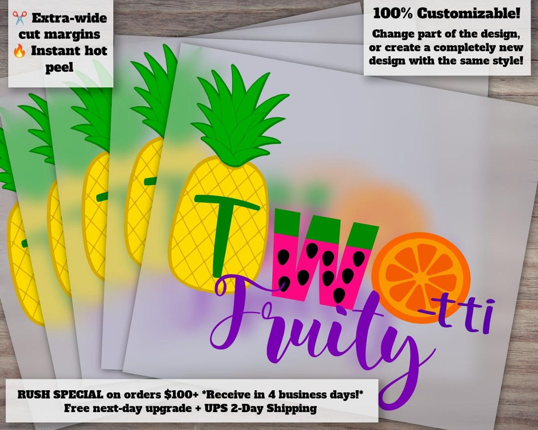 Two-tti Fruity Birthday, Turning Two Design Bundle | Ready-to-press ...