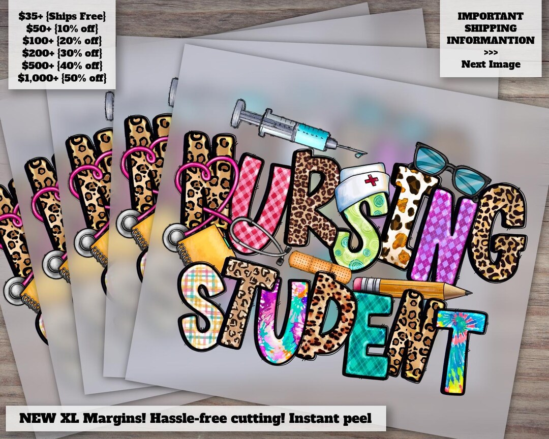 Nursing Student Life Design, Western Nurse Theme, Ready-to-press, Heat ...