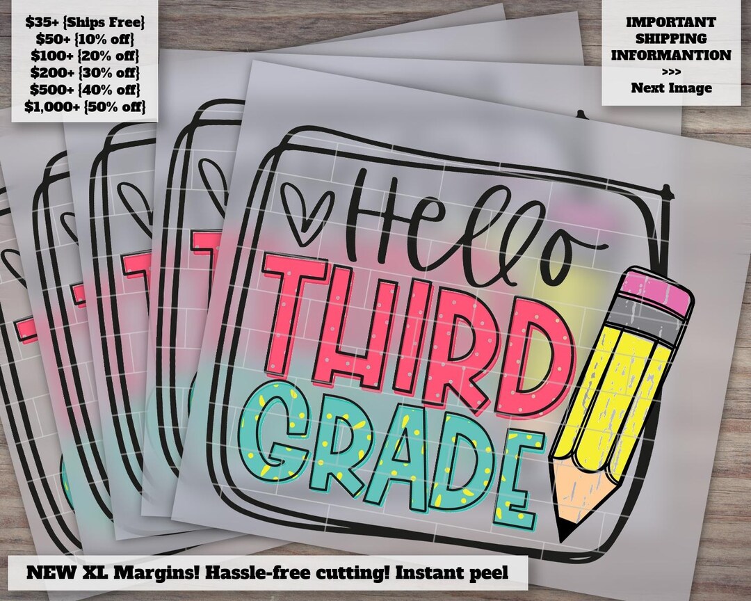 Hello Third Grade Design - Back to School Shirt - 3rd Grade Teacher ...