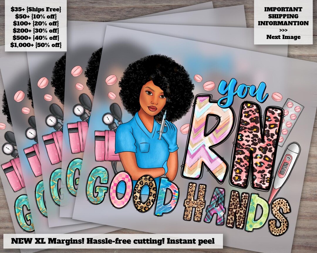 Registered Nurse Messy Buns Girl Design, Black Girl Ready to Press ...