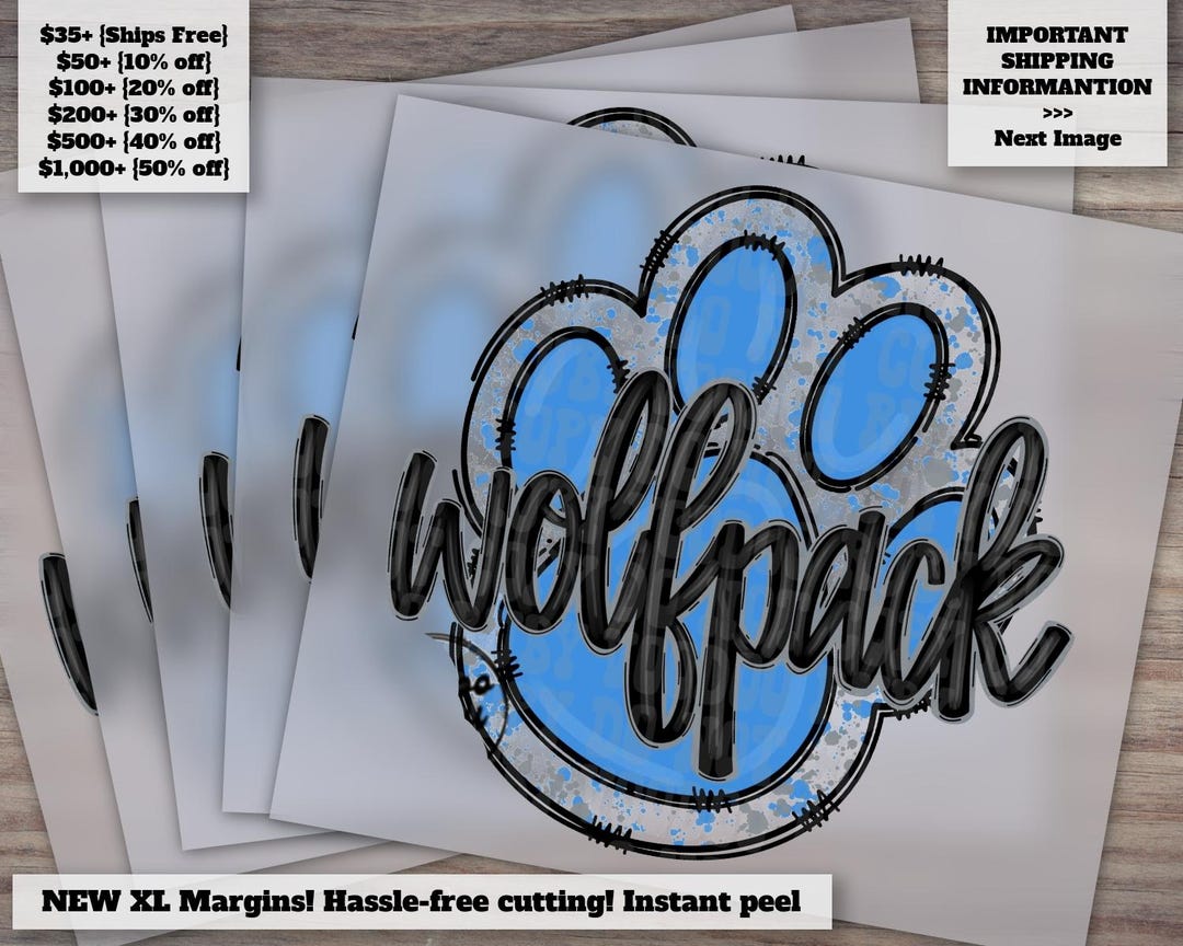 Wolfpack Football Mascot Design | Hand Drawn Light Blue and Silver Gray ...