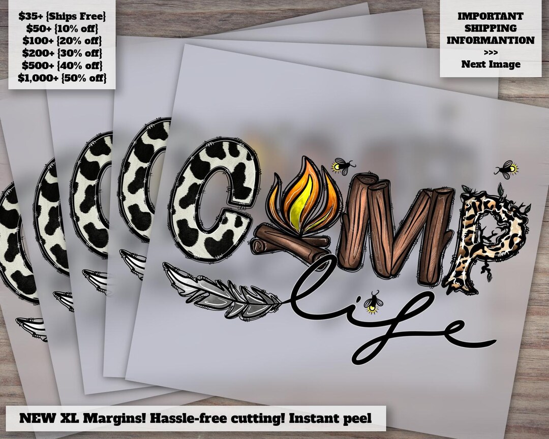 Camp Life Dtf File, Camping Print Dtf, Camp Dtf, Leopard, Cowhide ...
