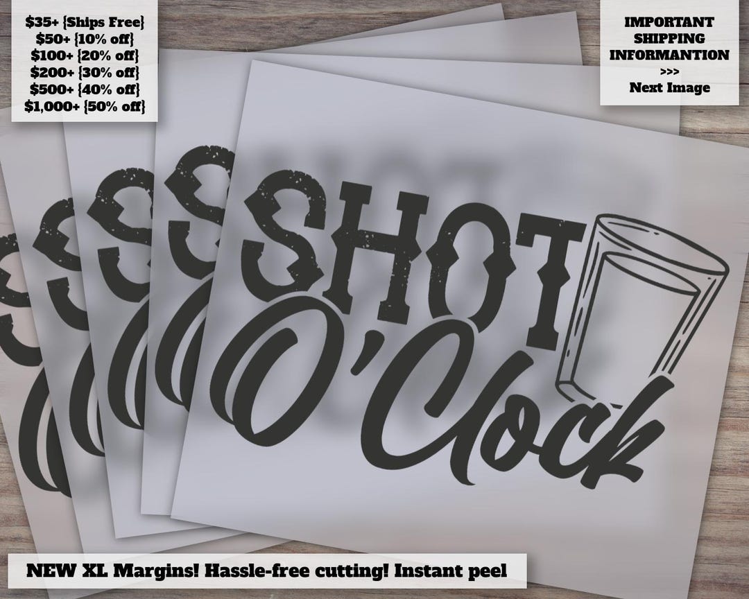 Shot O'clock Design | Funny Drinking Humor | Commercial Use | New Year ...