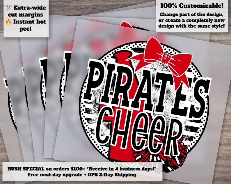 Cheer Team Pirates Design With Megaphone and Bow | Ready for Heat ...