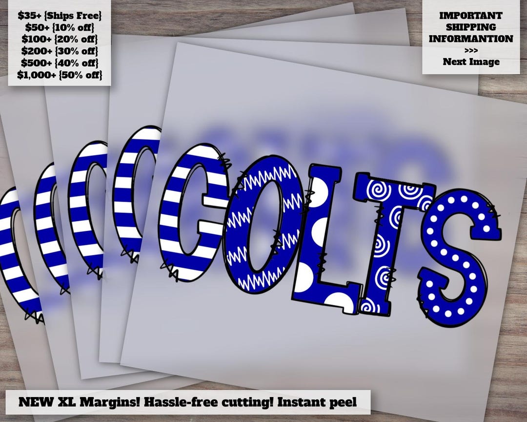 Colts High School Spirit Tee Design | Ready to Press Heat Transfer ...