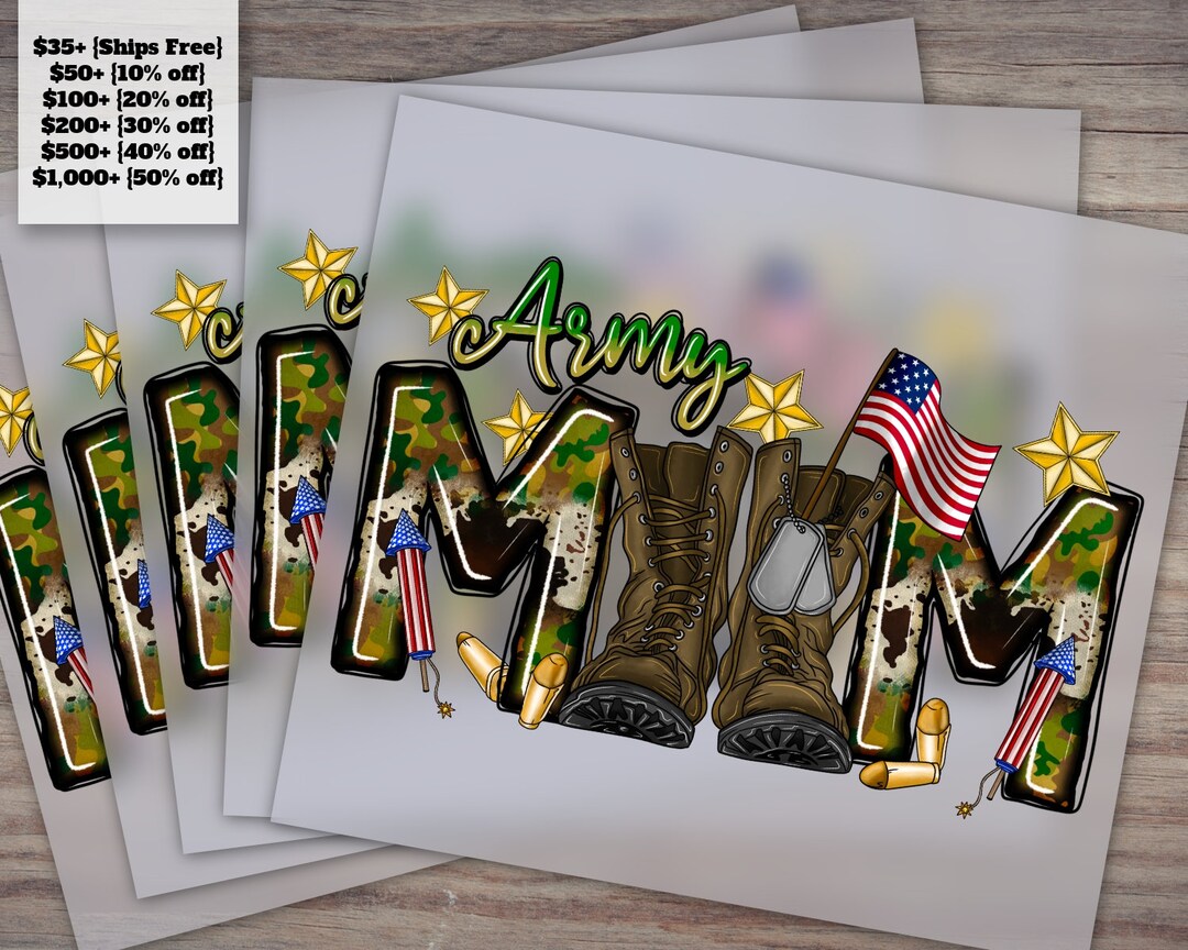 Western Army Mom Heat Transfer Design, DTF Ready to Press, Army Mother ...