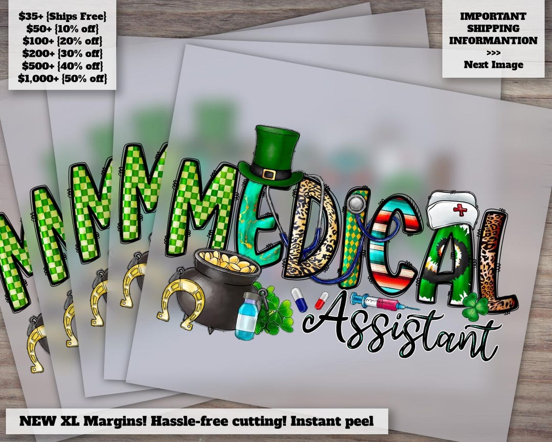 St. Patrick's Day Medical Assistant Design, Lucky Nurse Image, Western ...