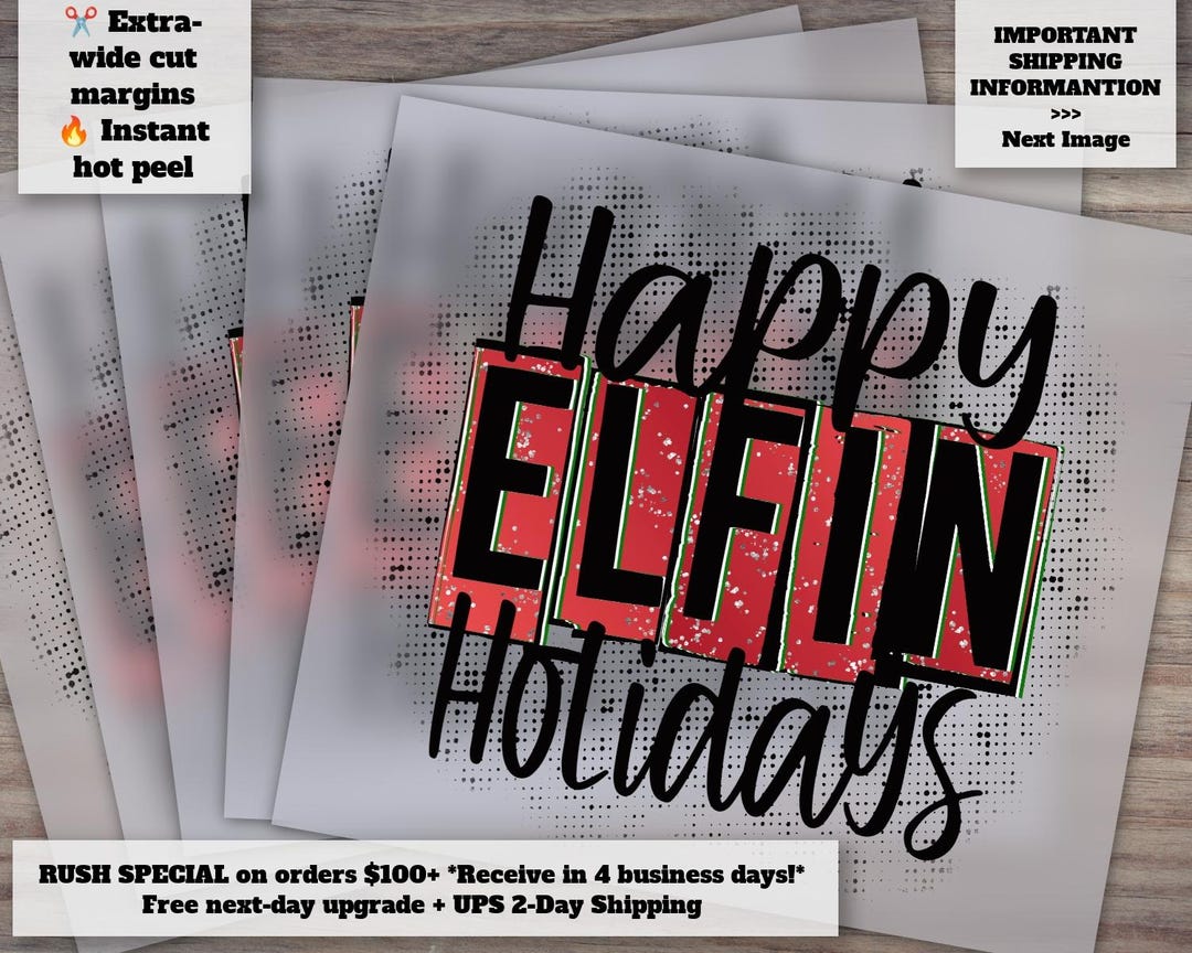 Christmas Elf Shirt Design, Festive Heat Transfer Ready, DTF, Happy ...