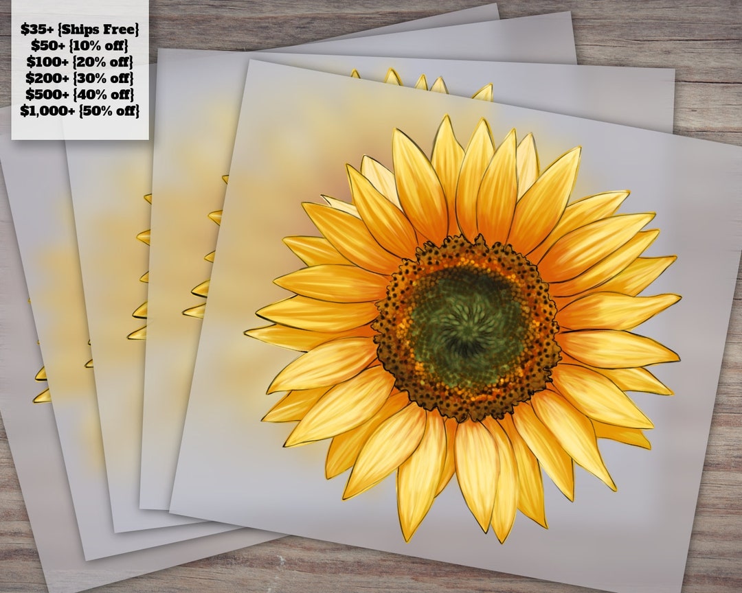 Custom Sunflower DTF Prints, Sublimation Transfers, Screen Print ...