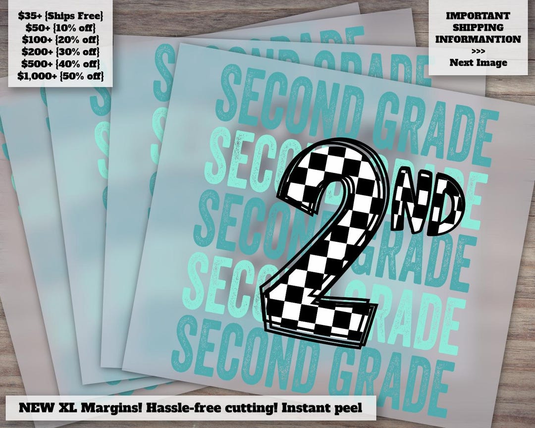 2nd Grade Stacked Checker Back-to-school Boy Unisex Sticker | Ready to ...