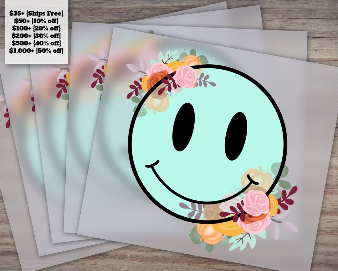 DTF Print Transfers for Fall Vibes and Thanksgiving: Smiley Face ...