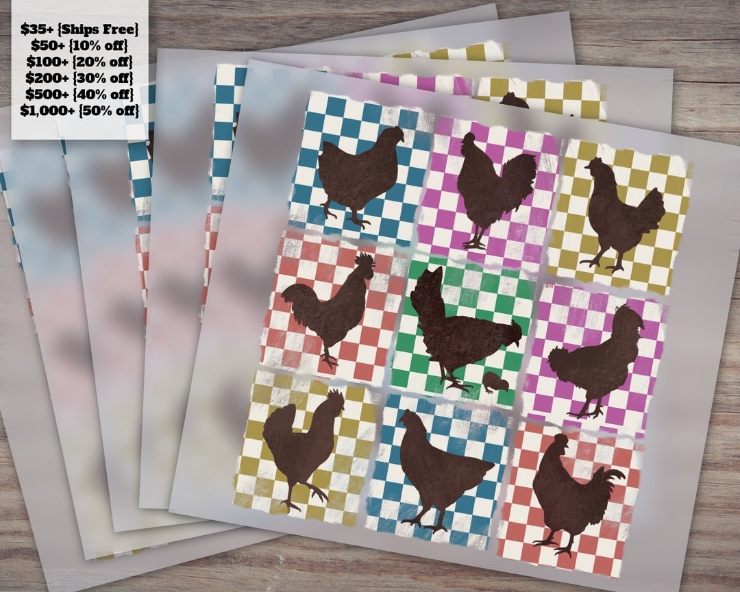 Vintage Chickens Farm Life Design, Checkered Chicken Gifts for Mom ...